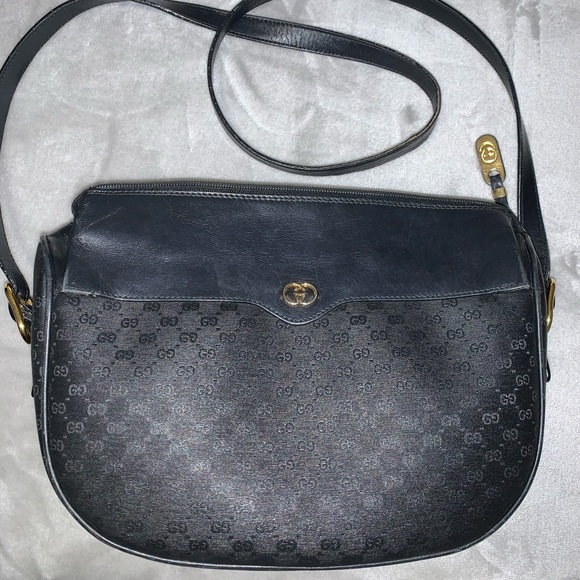 Bags | Gucci Black Leather Crossbody Bag | Poshmark